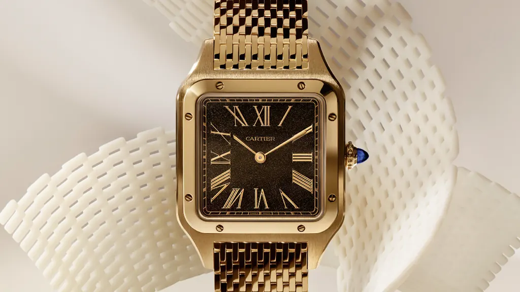Cartier Santos-Dumont: Obsidian Dial & Gold Bracelet 2024